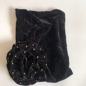 Vintage Black Velvet Hat for Women With Large Flower, Elegant Evening ...