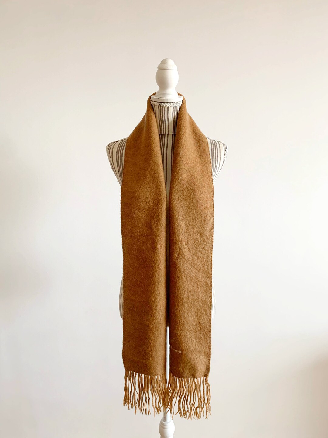 Vintage Very Soft Camel Scarf, Light Brown Wool Scarf, Natural Alpaca ...