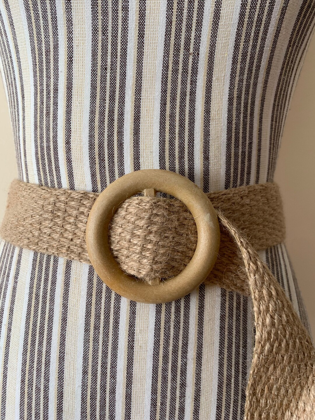 Natural Jute Belt for Women With Wood Like Plastic Buckle - Etsy