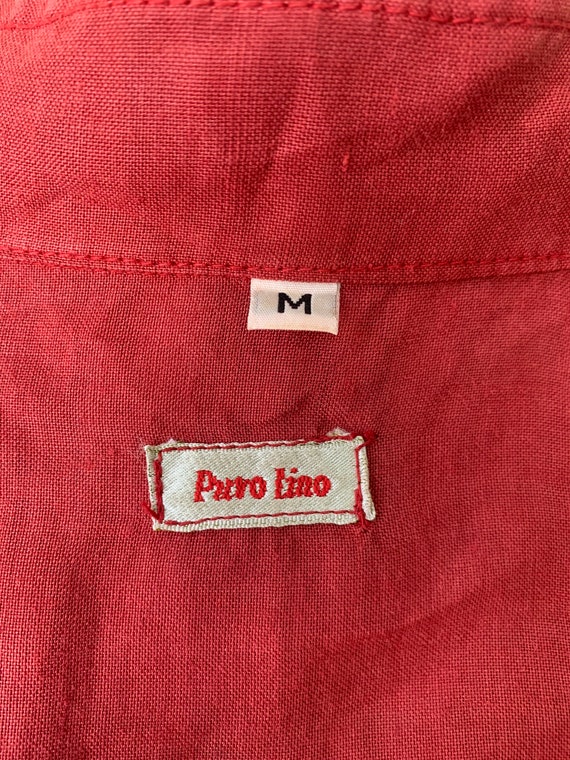 Red Button Down Short Sleeve Linen Shirt for Women, V… - Gem