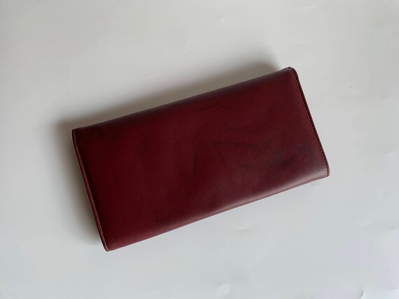 80s Vintage Envelope Purse, Burgundy Red Clutch Purse… - Gem