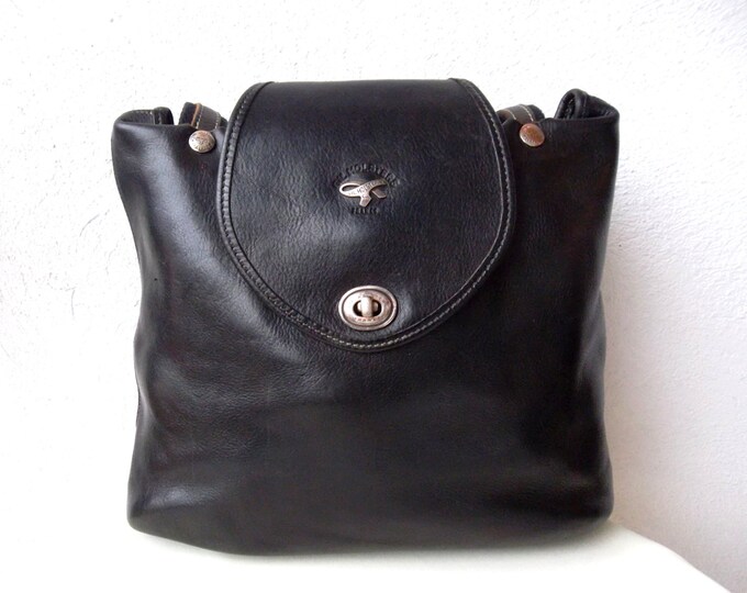 Gil Holsters Black Leather Tote Shoulder Bag, French Genuine Leather ...