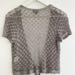 Vintage Silver Grey Lace Crochet Cardigan Size S, Silky Viscose Sheer ...
