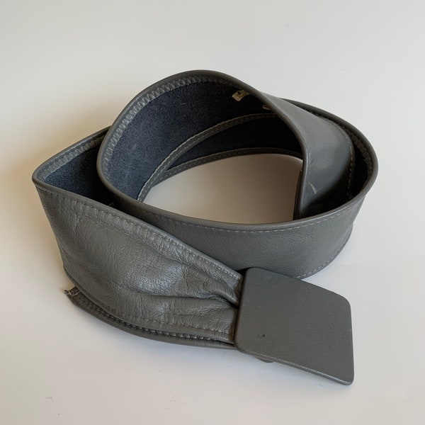 Gray Leather Belt - Etsy