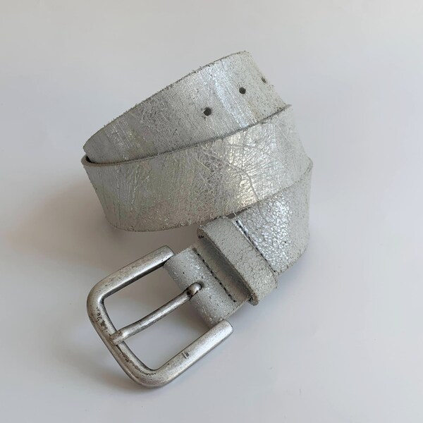 Gray Leather Belt - Etsy