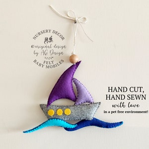 Buy Boat Felt Ornaments, Sailboat Decor, Beach House Decor, Baby Boy ...