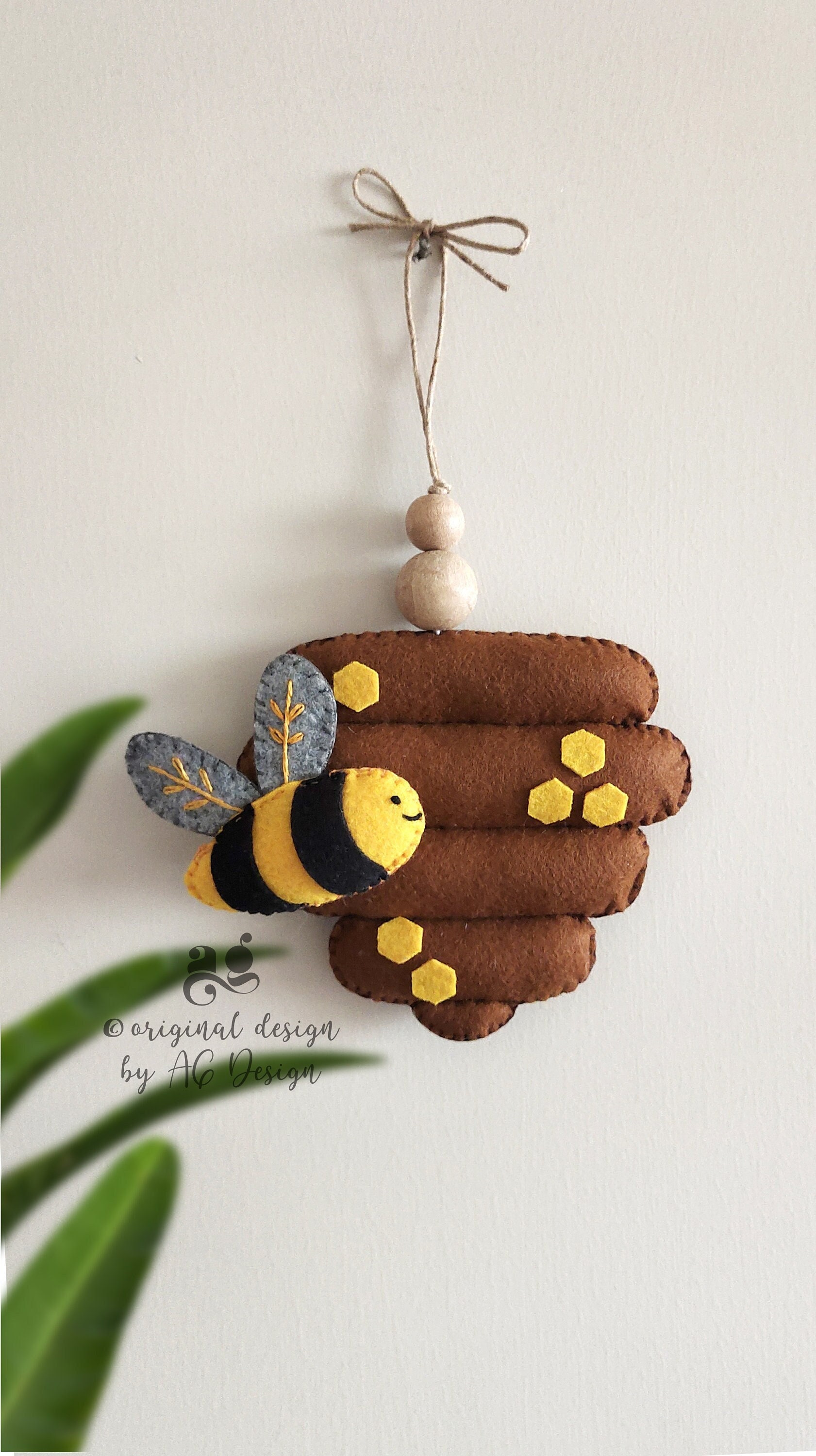 Bee Plush Felt Ornaments, Honey Bee Nursery Decor, Bee Keeper Lover ...