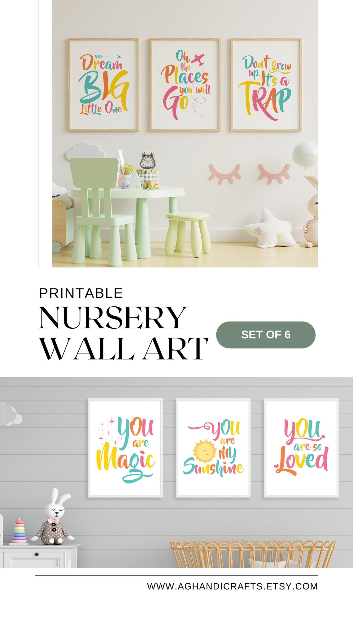 Buy Printable Baby Quotes Set of 6 Prints, Dream Big Little One, Magic ...