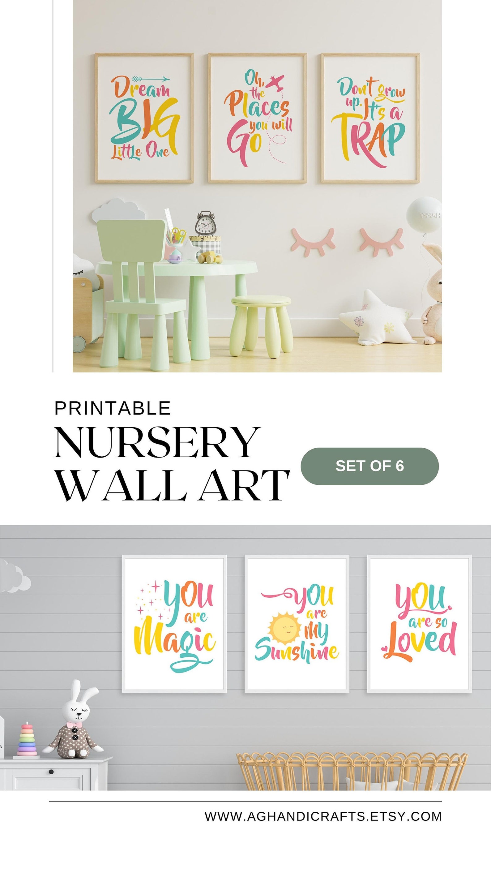 Buy Printable Baby Quotes Set of 6 Prints, Dream Big Little One, Magic ...