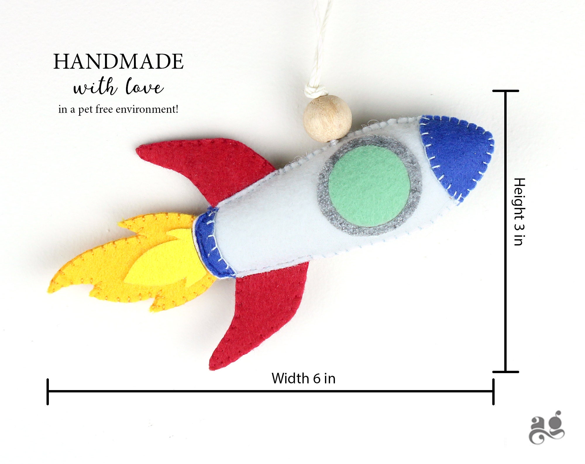 Rocket Ornament, Outer Space Themed Baby Shower, Baby Boy Nursery Decor ...