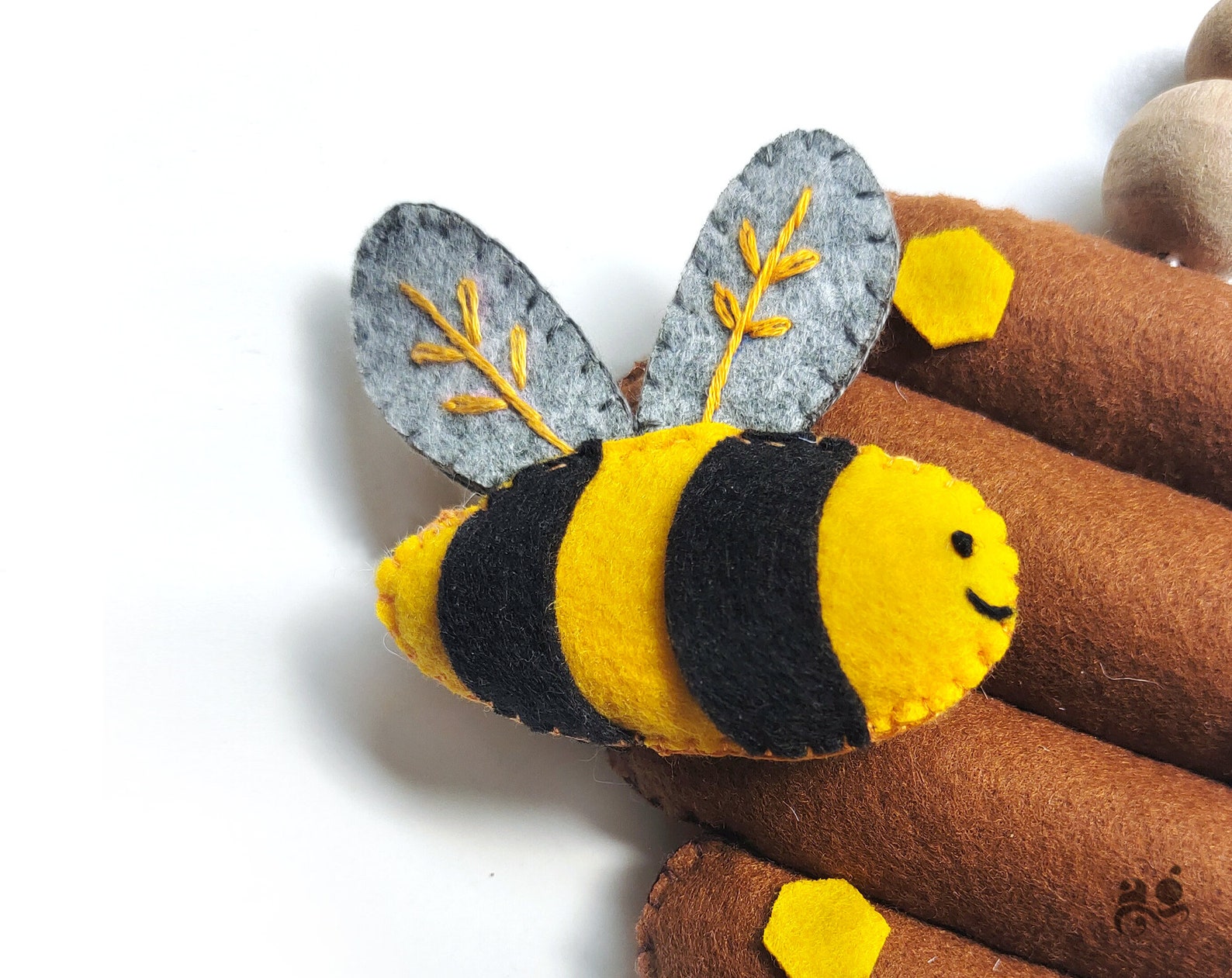 Bee Plush Felt Ornaments, Honey Bee Nursery Decor, Bee Keeper Lover ...