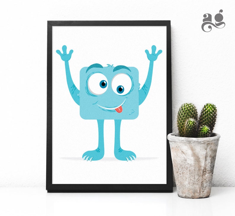 SALE Cute Monster Prints - Set of 4, Little Monsters, Monster Decor ...