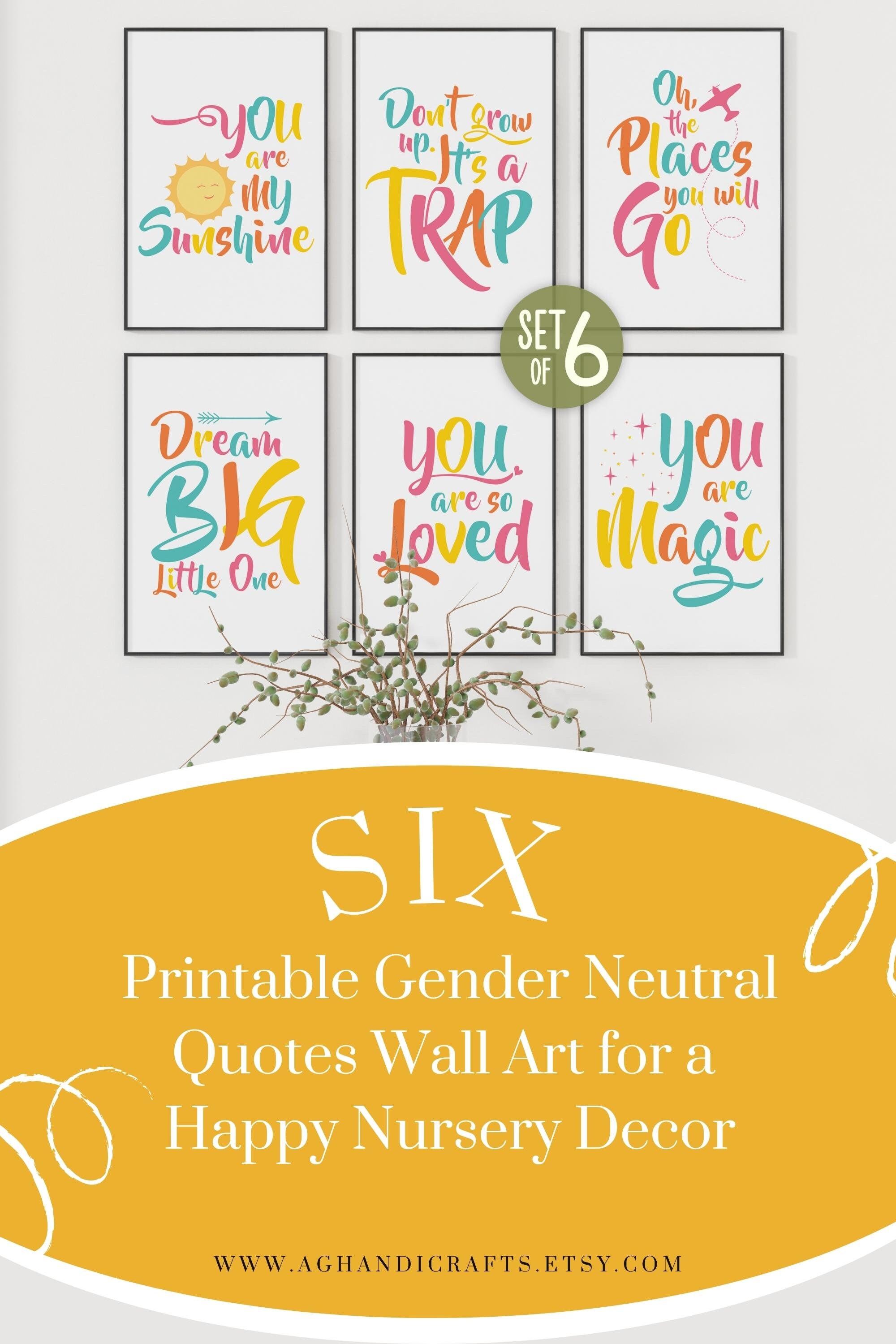 Buy Printable Baby Quotes Set of 6 Prints, Dream Big Little One, Magic ...