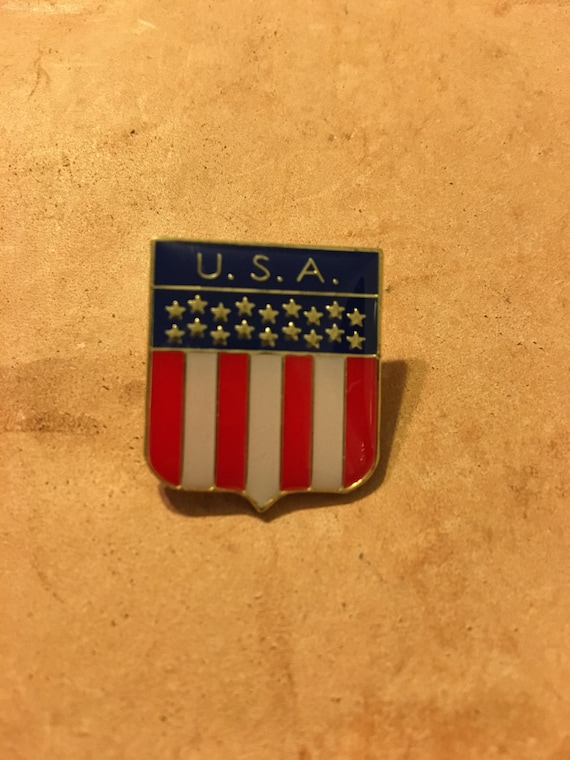 Stars and Stripes Crest Enamel Lapel Pin - Etsy