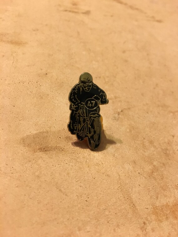 Moto Racer Enamel Lapel Pin - Etsy