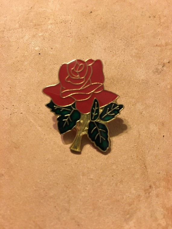 Rose enamel Lapel Pin | Etsy