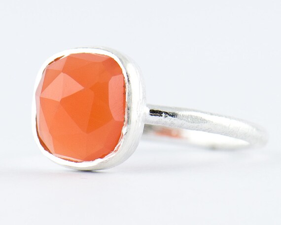 Red Onyx Gemstone Bezel Ring Handmade in Sterling Silver 925 - Etsy