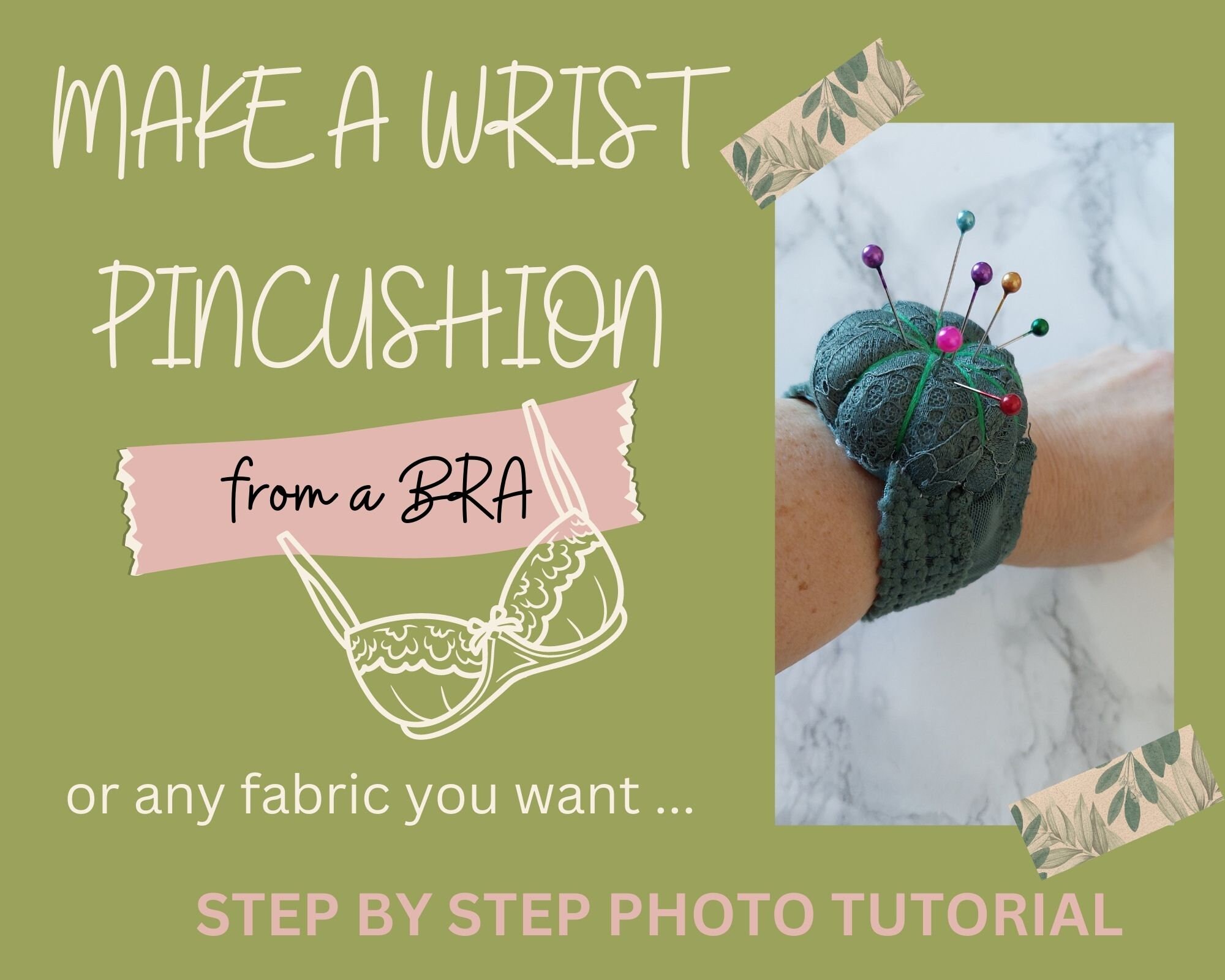Wrist Pincushion Sewing Pattern, Step by Step Photo Tutorial Zip File ...