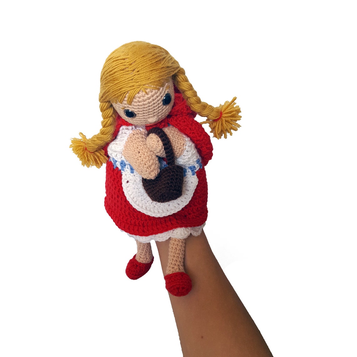 Haakpatroon Handpop Roodkapje amigurumi directe download - Etsy Nederland