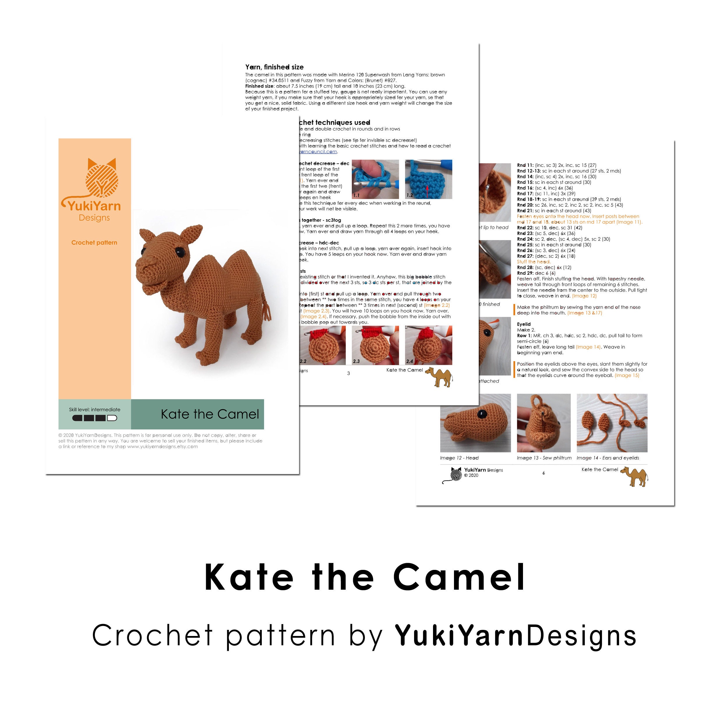 Crochet Pattern Camel Amigurumi Instant Download Pdf - Etsy Canada