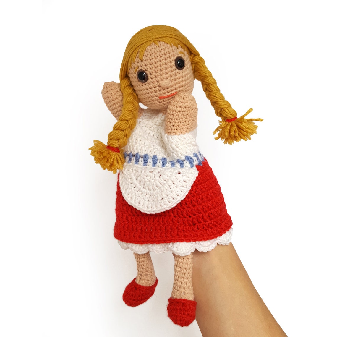 Haakpatroon Handpop Roodkapje amigurumi directe download | Etsy