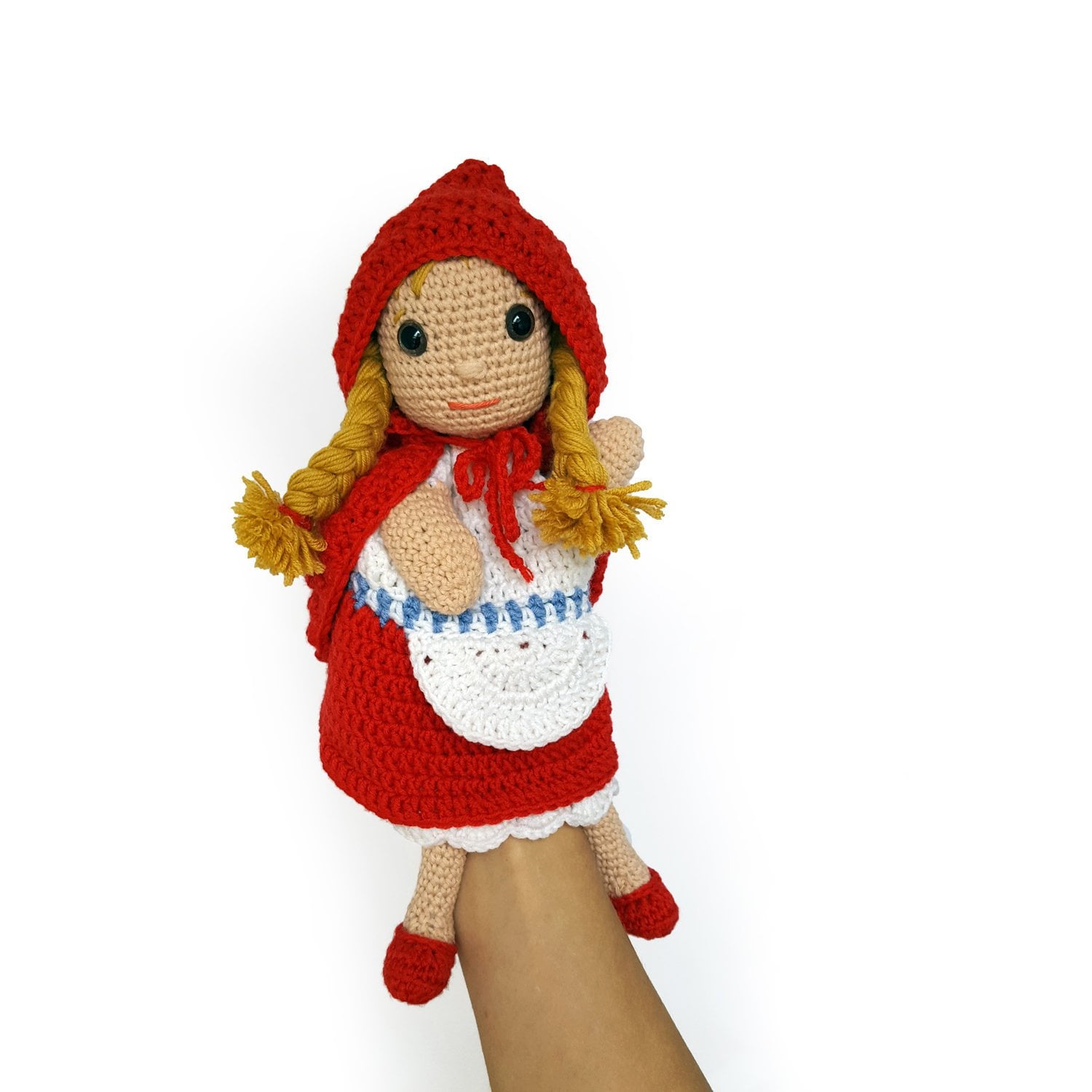 Haakpatroon Handpop Roodkapje amigurumi directe download | Etsy