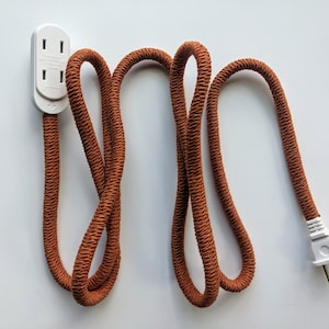 Cotton Wrapped Extension Cord | Multiple Colors | Home Decor - Etsy