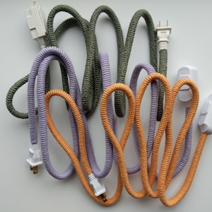 Cotton Wrapped Extension Cord | Multiple Colors | Home Decor - Etsy