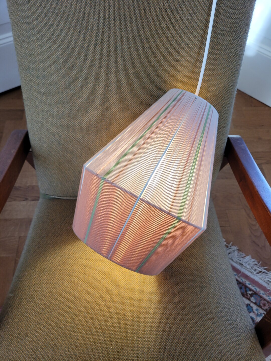 String Lampshade, LAMPION, Large Yarn Wrapped Lampshade, Lamp, Cotton ...