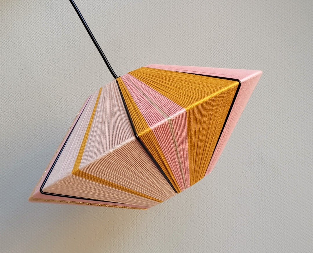 Large Yarn Wrapped Lampshade, Bonbon Lamp, Cotton Woven Pendant, Yarn ...