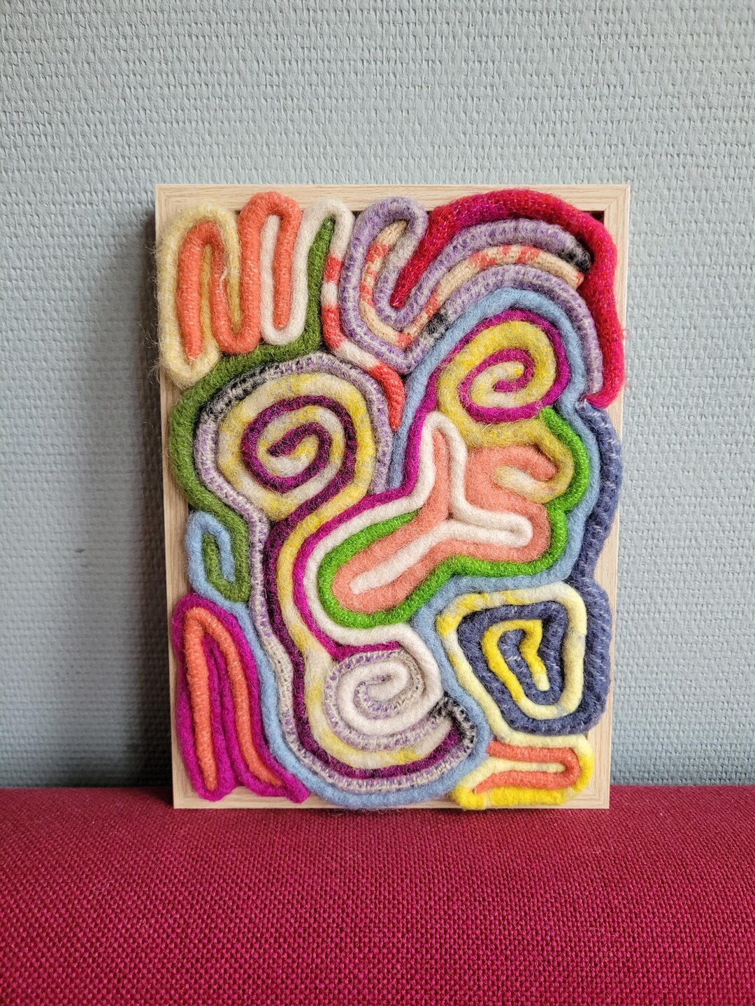 Textile Art, Wool Art, Wool Blanket Wall Art, Upcycled Blanket Wall Art ...