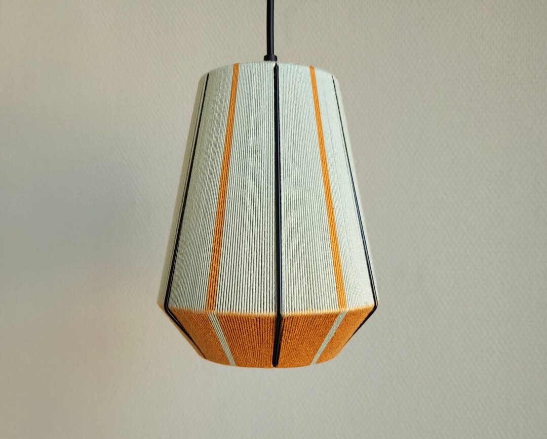 SOLD Small Yarn Wrapped Lampshade Bonbon Lamp Cotton Woven - Etsy