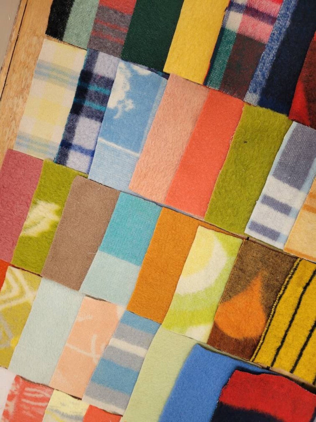 Bulk of 30 Wool Blanket Squares, Vintage Wool Fat Quarter, Wool Blanket ...