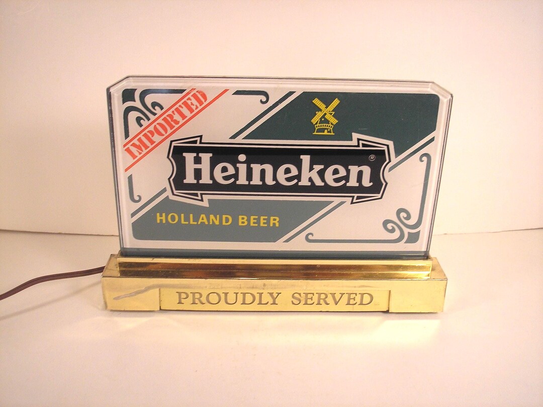 Vintage Heineken Lighted Sign Countertop Bar Back Cash Register - Etsy