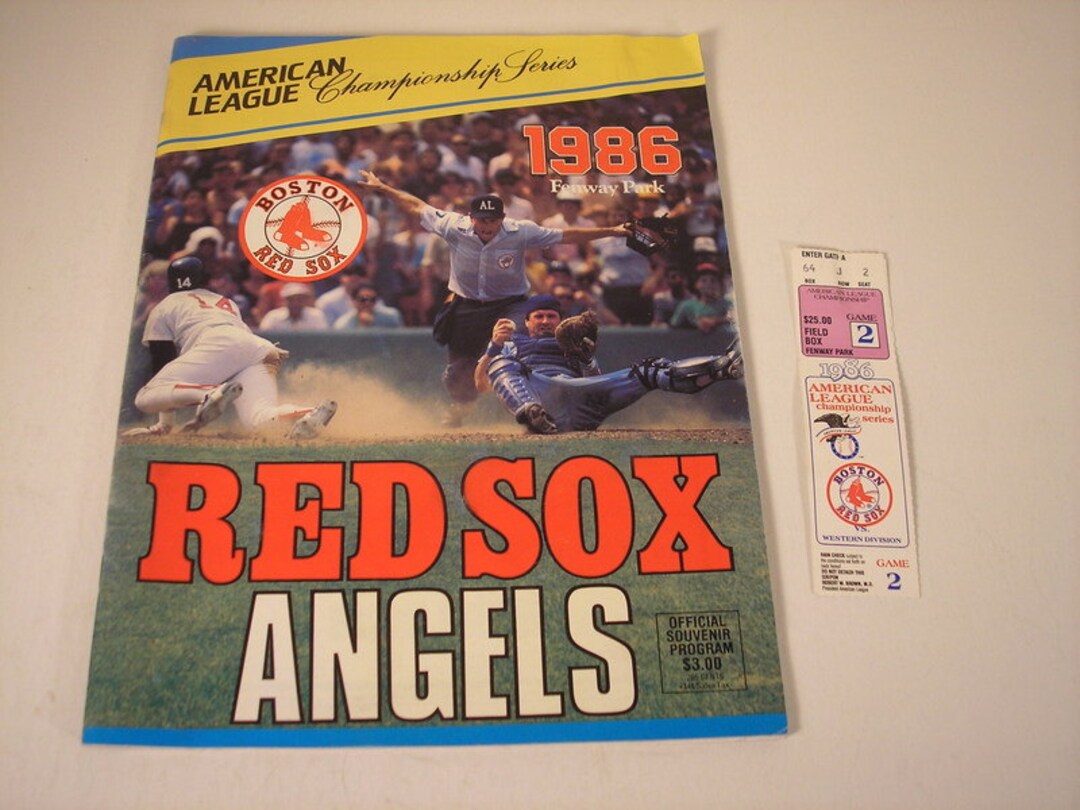 1986 ALCS Red Sox Vs. Angels Program and Ticket - Etsy
