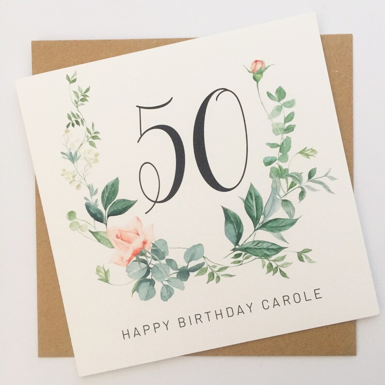 50th Birthday Card Happy 50th Birthday Female Womens Fifty Etsy UK 50th Birthday Card Happy 50th Birthday Female Womens Fifty Etsy UK