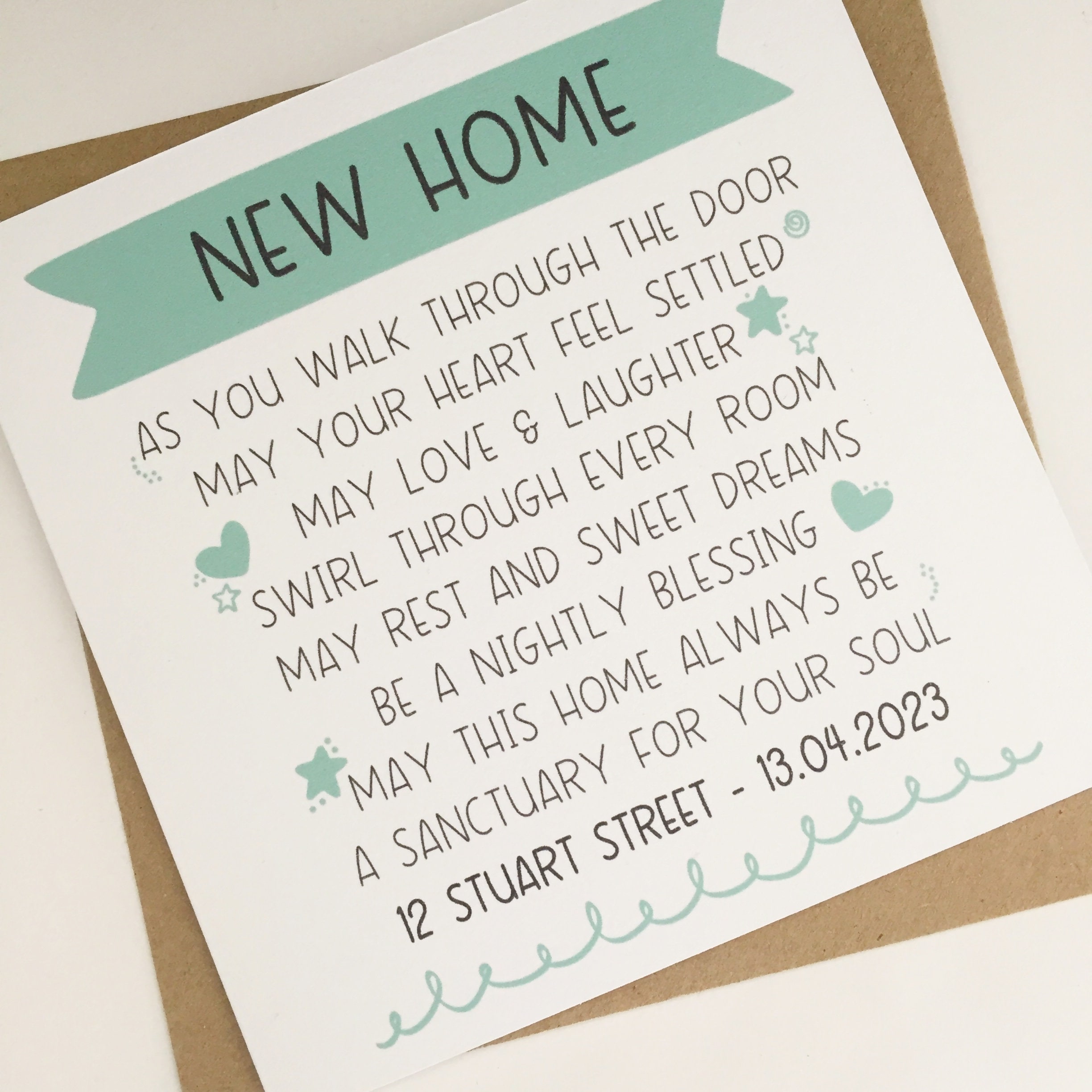 Personalised New Home Poem Keepsake Card Congratulations on - Etsy UK