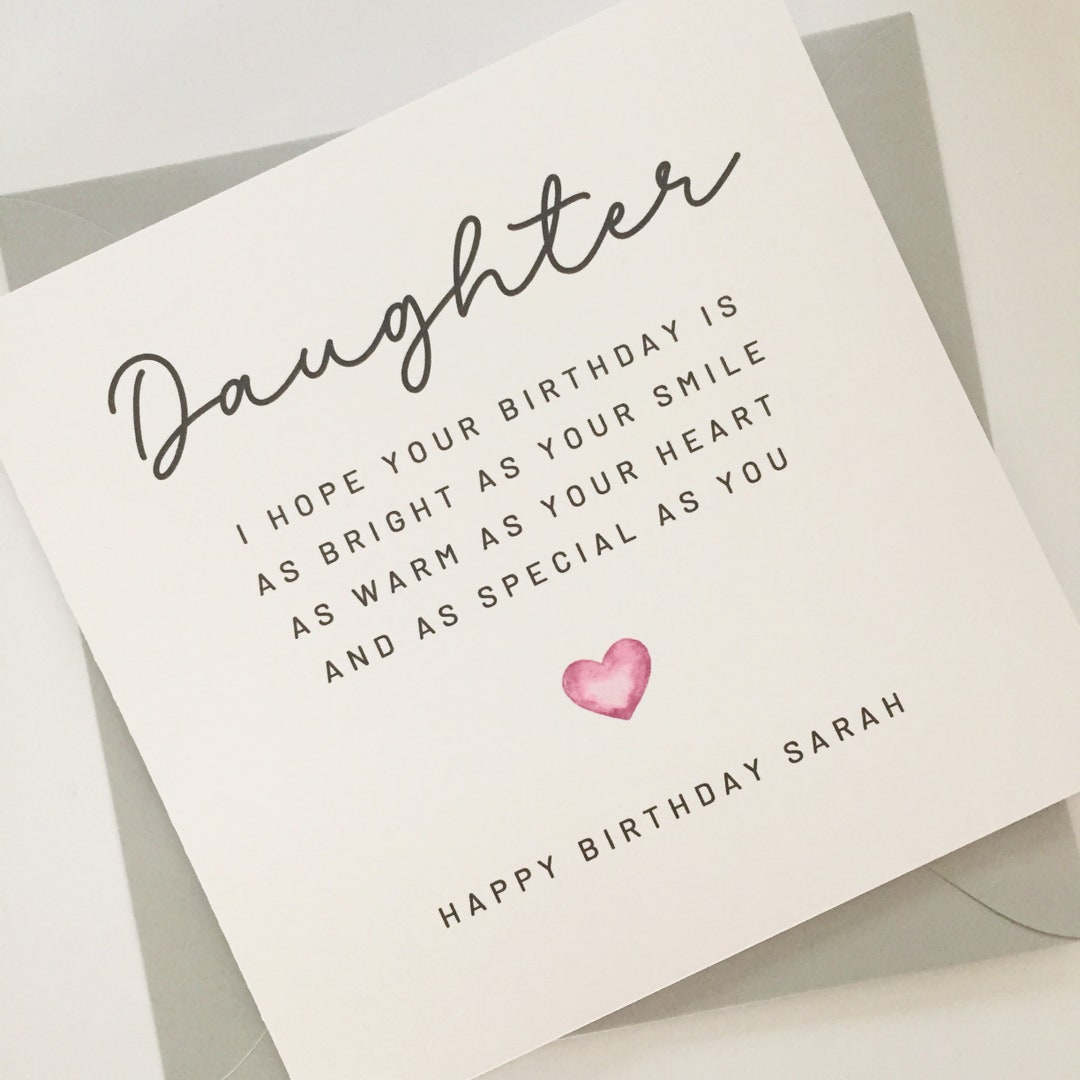 Personalised Daughter Birthday Card, Special Daughter Birthday Card ...