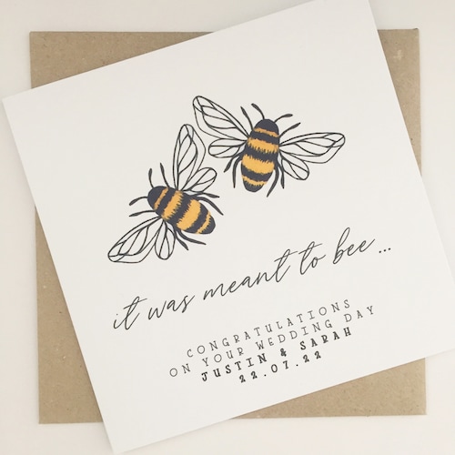 Wedding Congratulations Card to a Bee-utiful Couple - Etsy