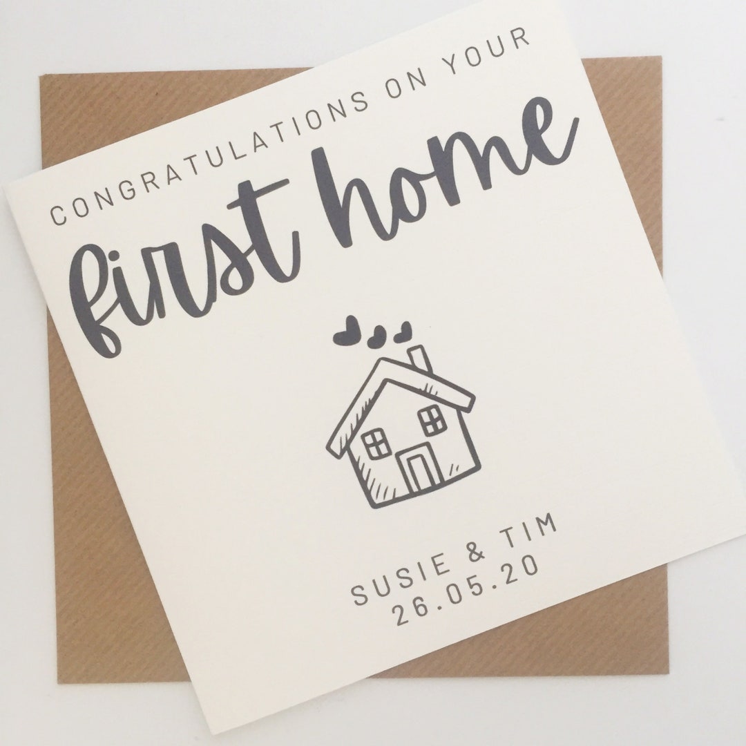 First Home Card, Personalised New Home Card, House Warming Card, Happy ...