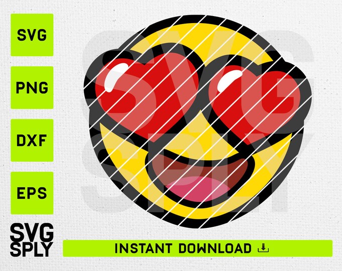 Heart Eyes Emoji SVG, PNG, Emoji DIY Birthday Shirt, T-shirt, Emoji ...