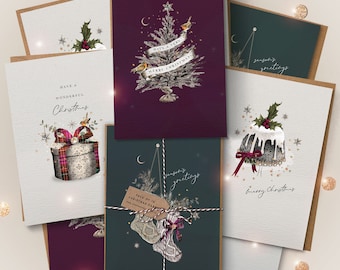 Christmas Cards Pack Multipack of Cards Button Cards - Etsy UK