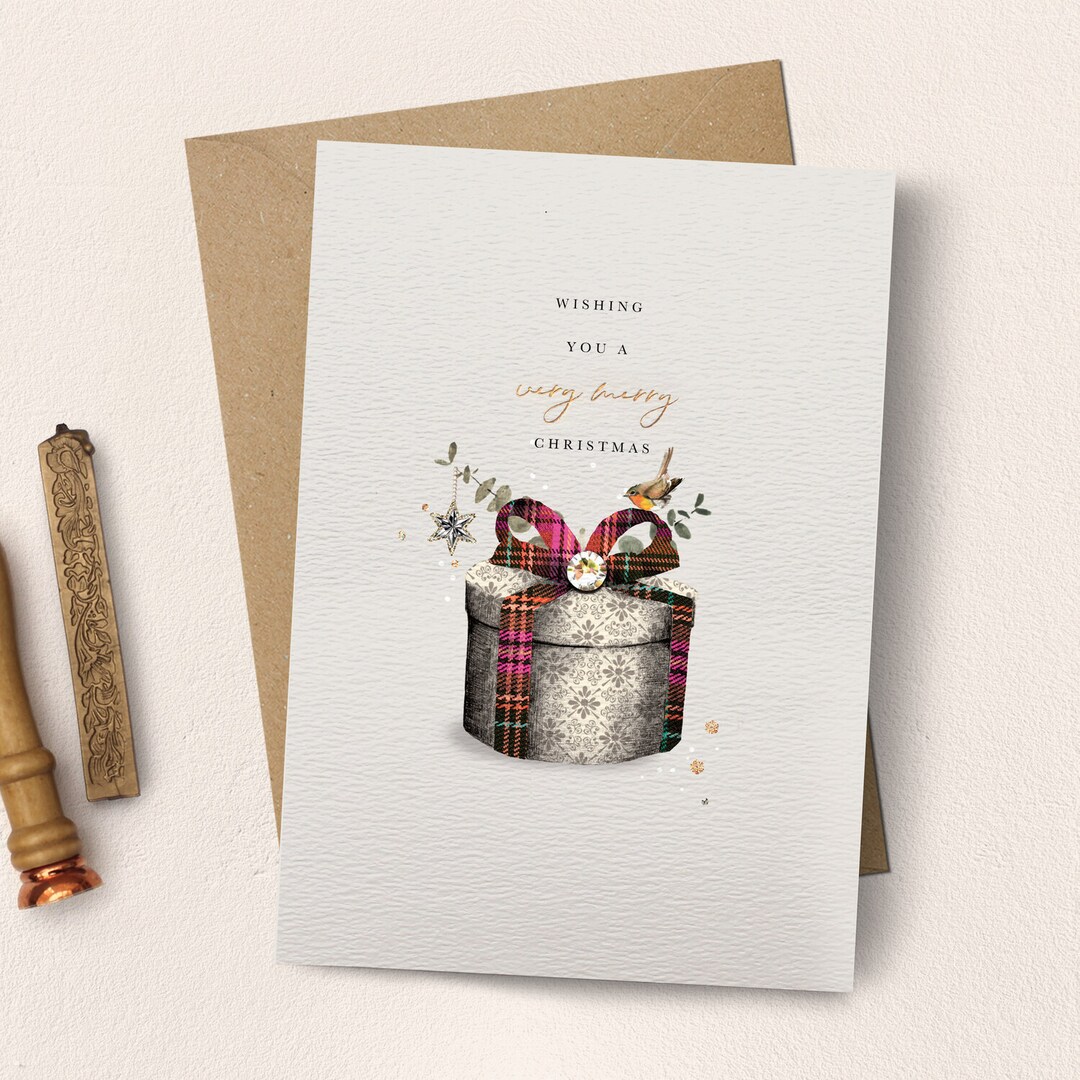 Very Merry Christmas Present Card - Etsy UK