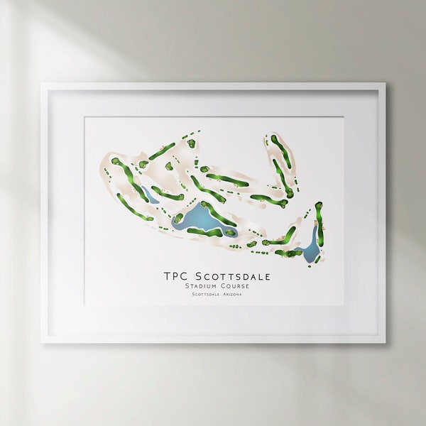 Golf Course Map Tpc Scottsdale - Etsy