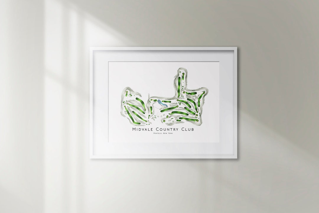 Midvale Country Club Penfield New York Minimalist Golf Course Map ...
