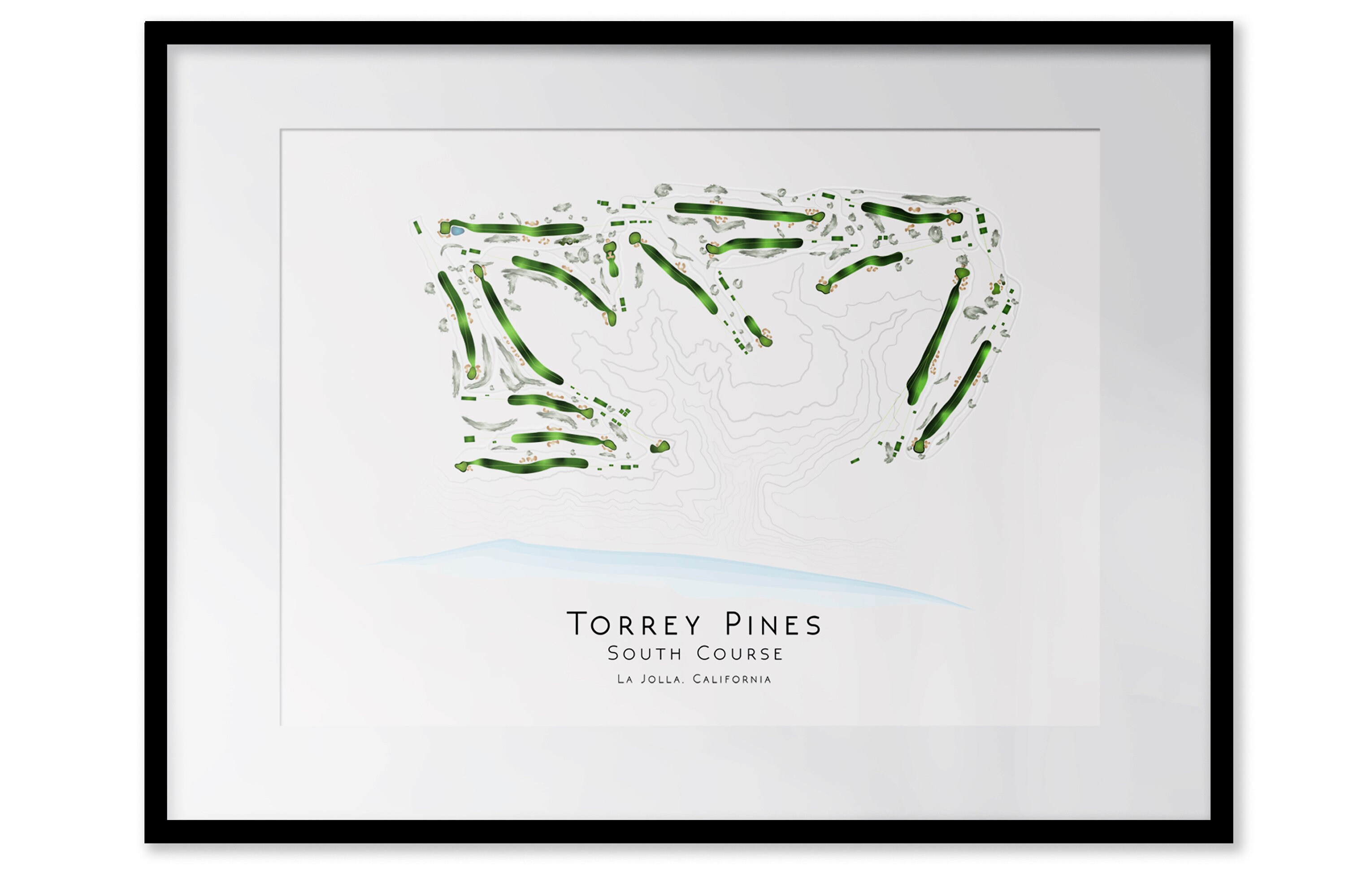 Torrey Pines South Course California Golf Course Print Golf Home Decor ...