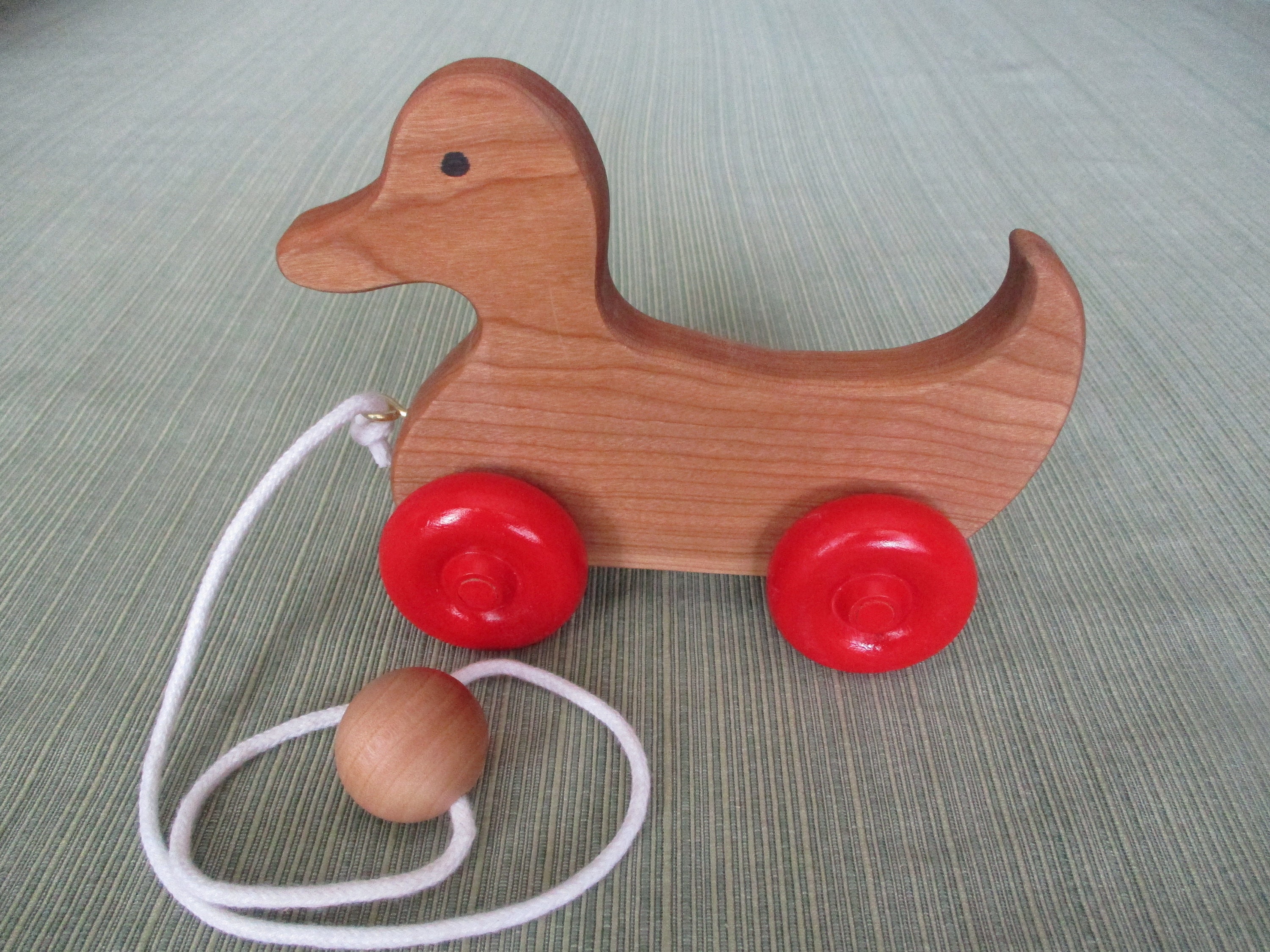 Handmade Wooden Duck Pull Toy H542, Wooden Toddler Toy, Wood Toys, Walk ...