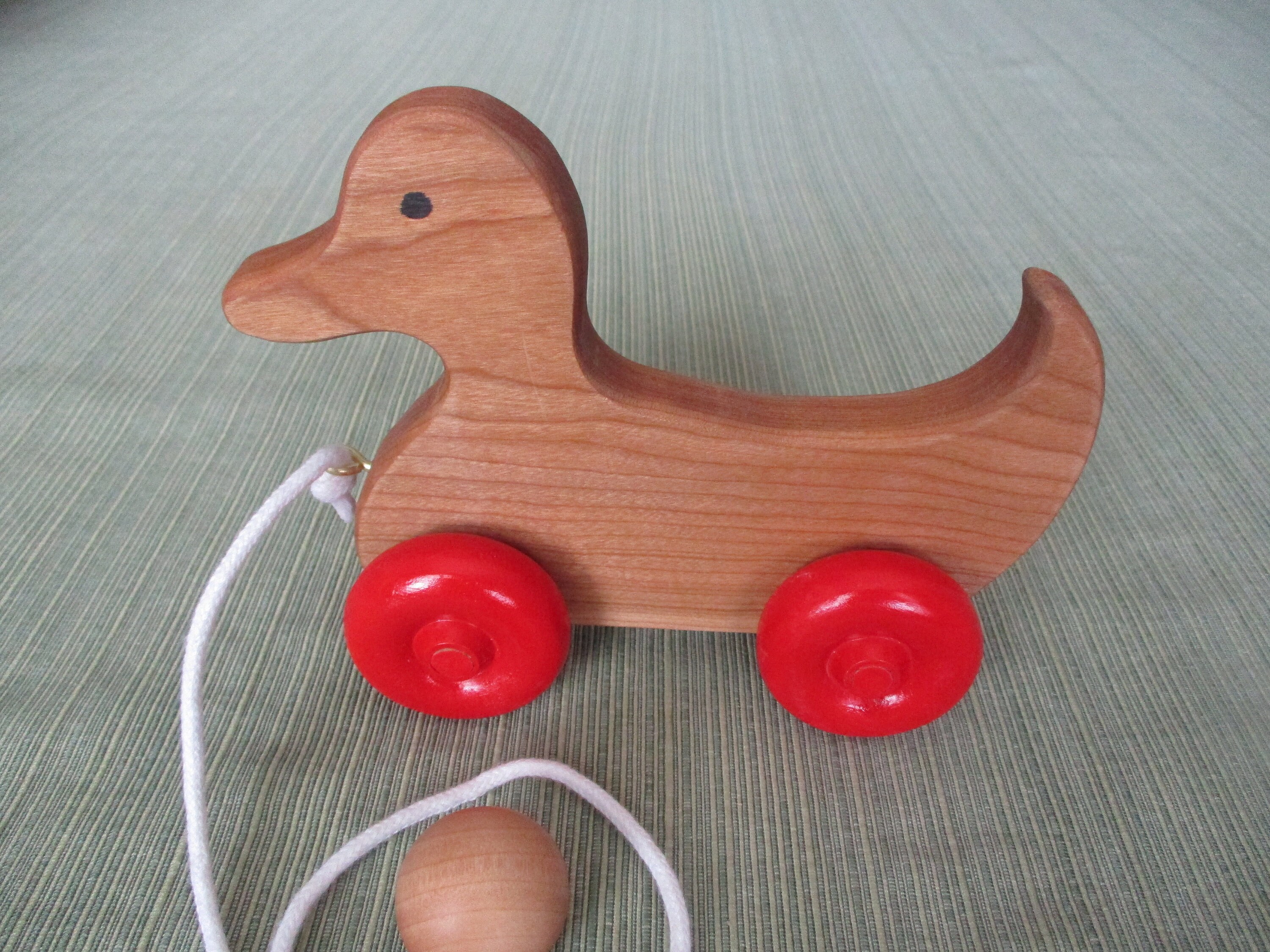 Handmade Wooden Duck Pull Toy H542, Wooden Toddler Toy, Wood Toys, Walk ...