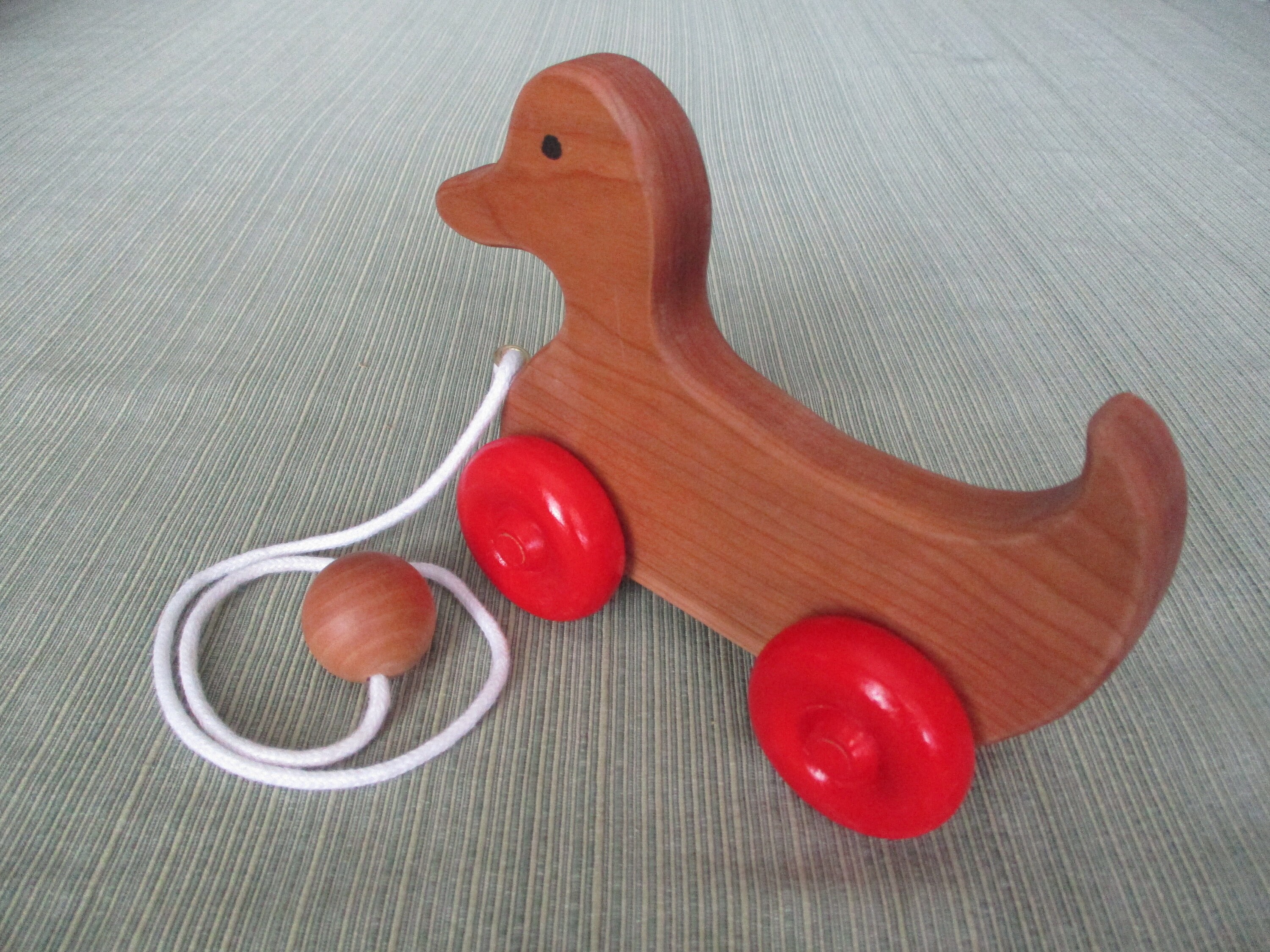 Handmade Wooden Duck Pull Toy H542, Wooden Toddler Toy, Wood Toys, Walk ...