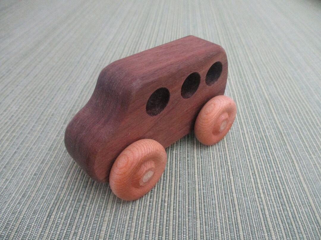 Handmade Little Wooden Car, H508 Walnut Mini-bus, Toddler and Kids Toy ...